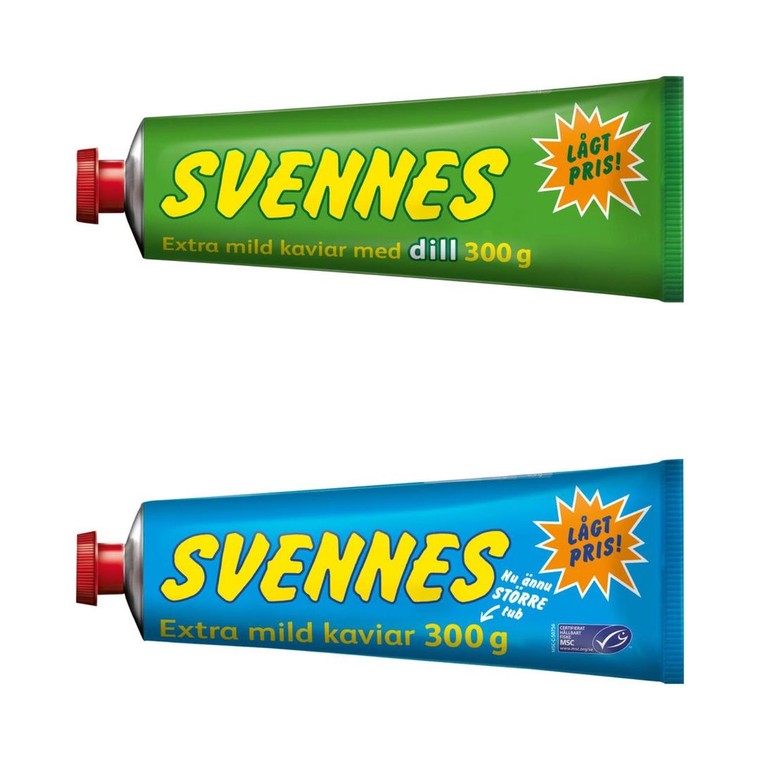 Svennes Mild Caviar Duo – Swedish Extra Mild & Dill, 300g Each - Etsy