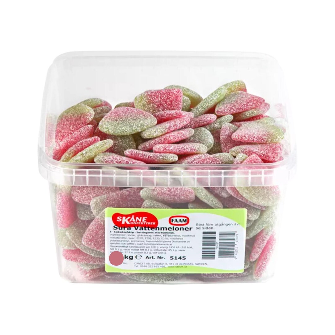 Sour Watermelon Gummies – Swedish Candy by Skåne – Tangy Fruity Treats ...