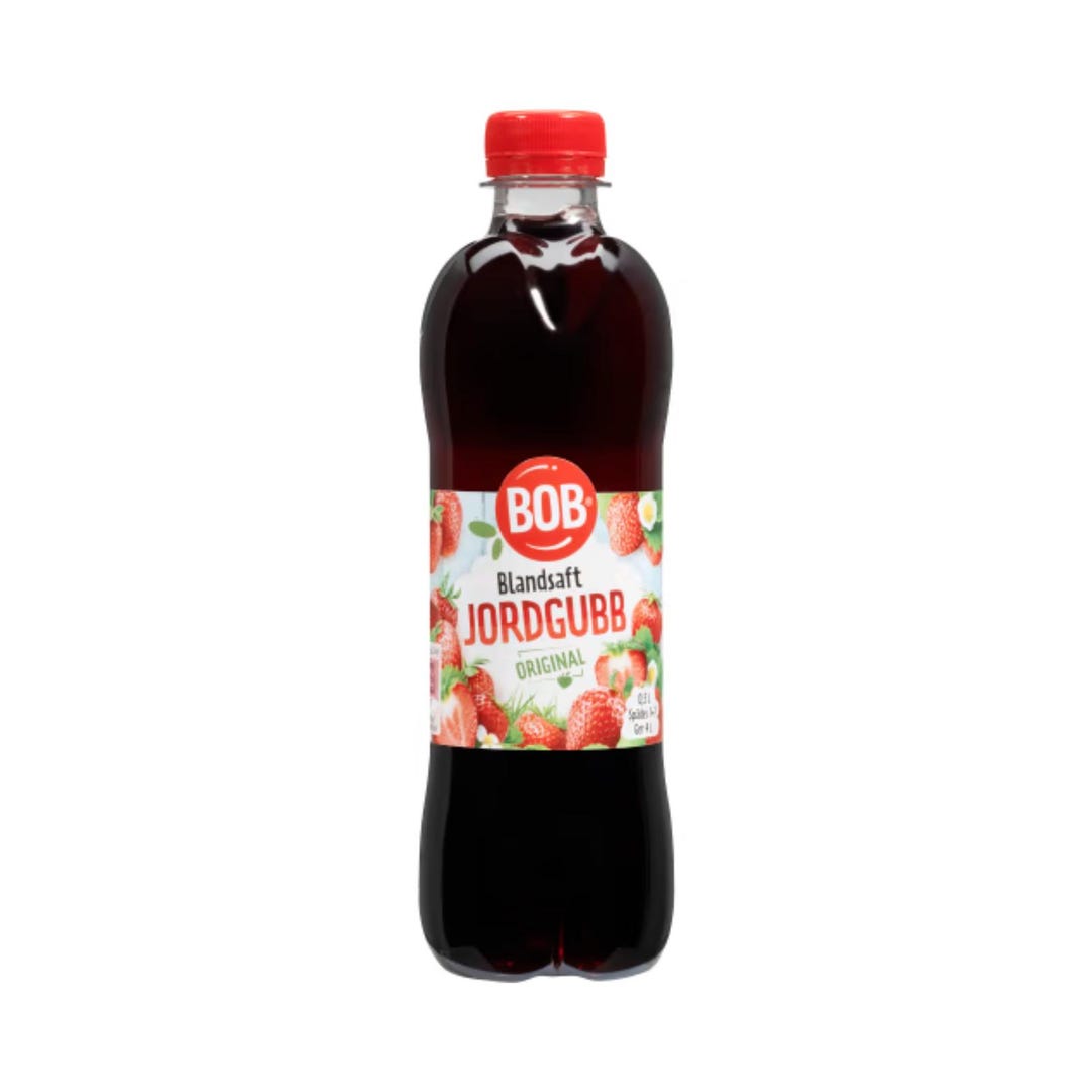BOB Strawberry Cordial 50cl – Sweet & Fruity Swedish Drink - Etsy