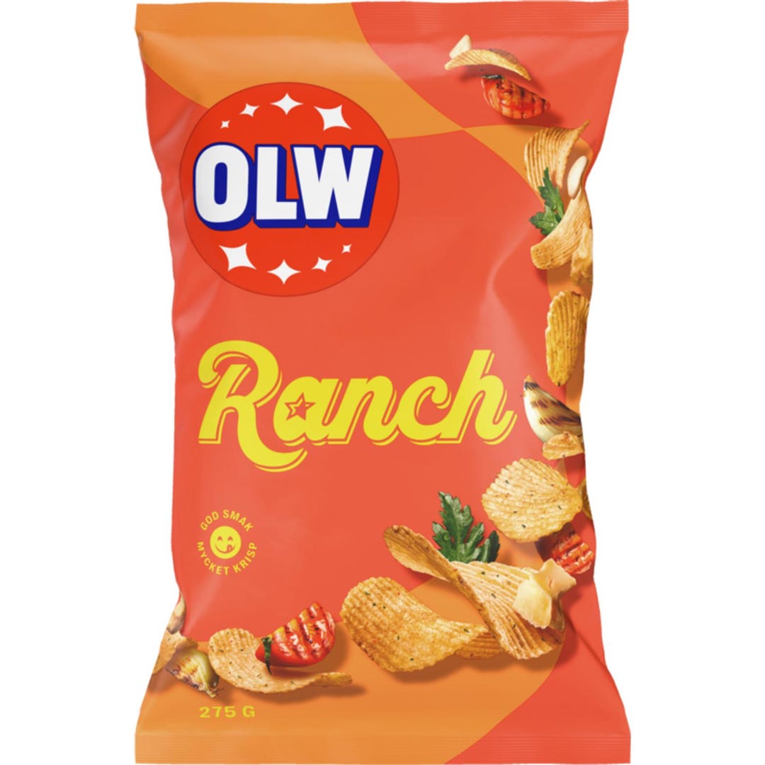 OLW Ranch Flavored Crispy Potato Chips – Finely Ruffled, Popular Choice ...