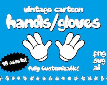 Vintage Cartoon Digital Asset Pack - Etsy