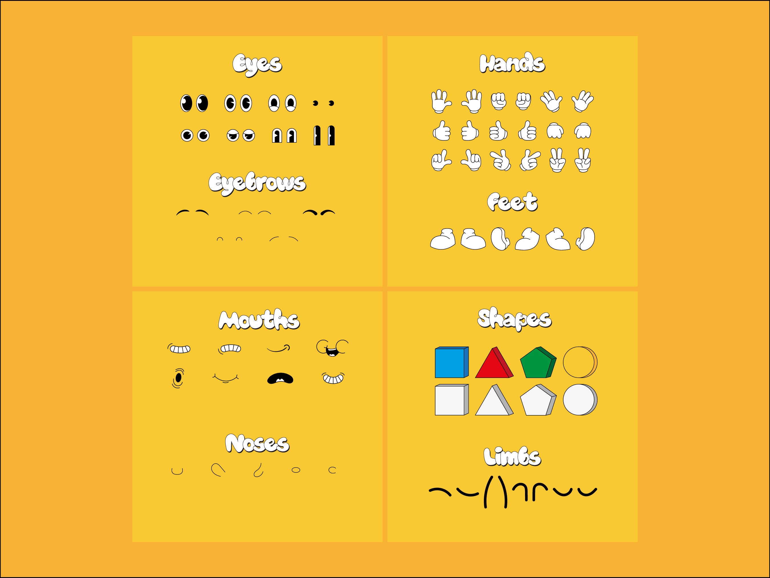 Vintage Cartoon Digital Asset Pack - Etsy