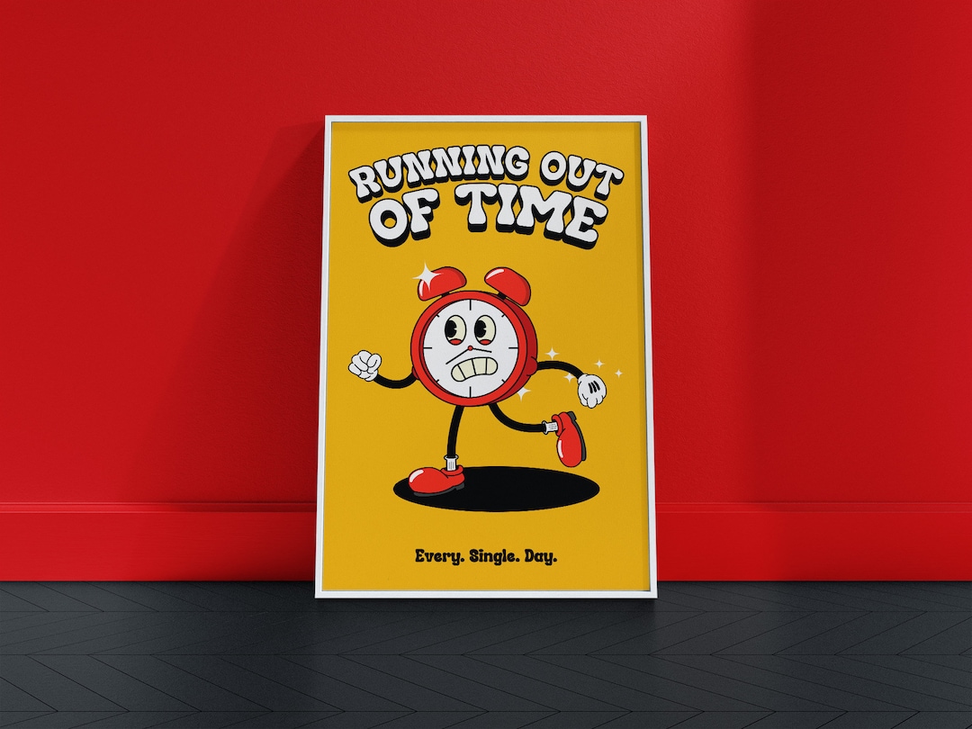 Running Out of Time - Digital Print Download | Vintage Cartoon Poster ...