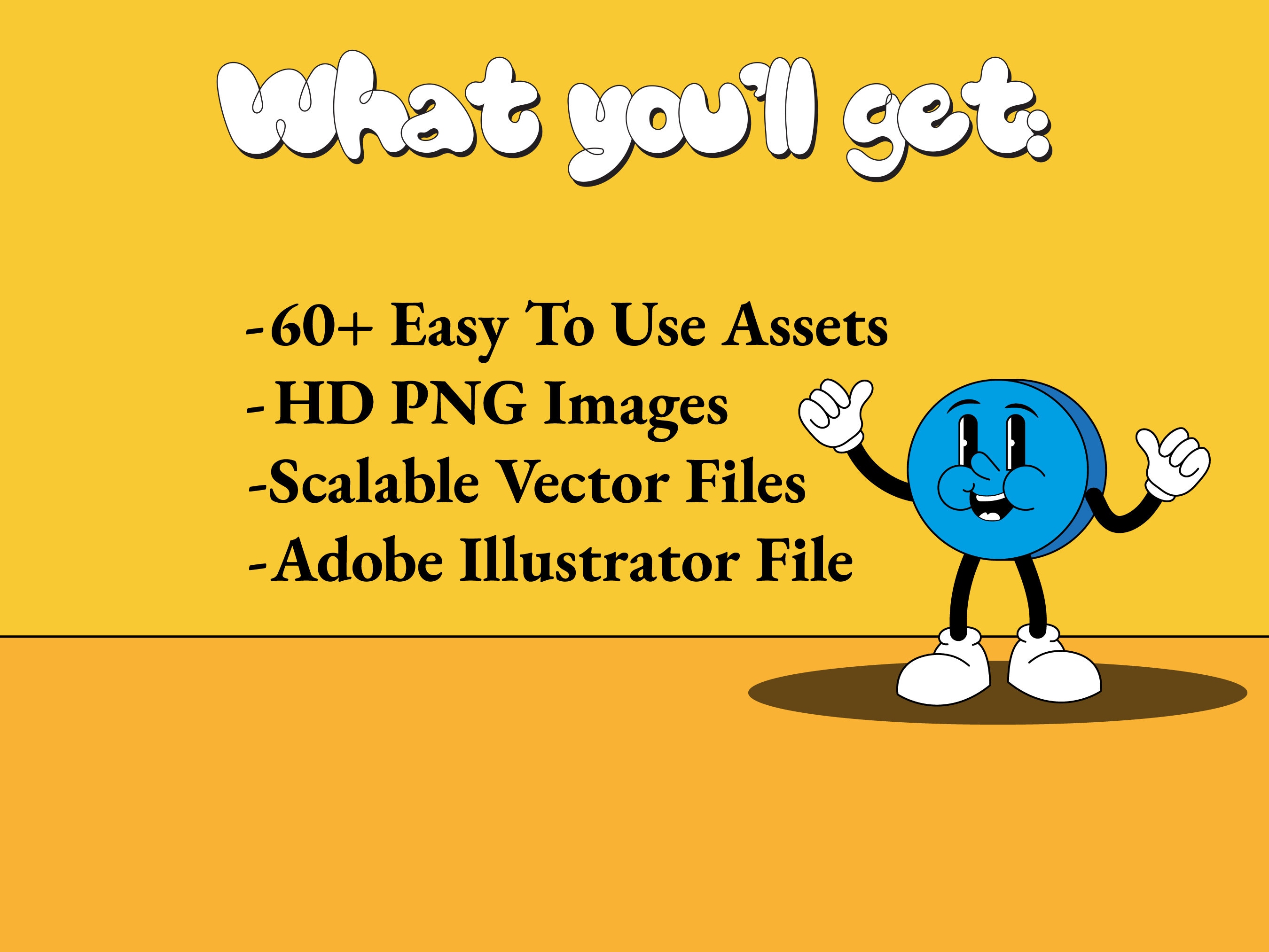 Vintage Cartoon Digital Asset Pack - Etsy