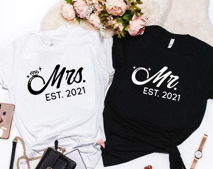 Mr and Mrs Shirt, Mr and Mrs, Just Married Shirt, Honeymoon Shirt ...