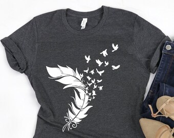 Feather T Shirt | Etsy
