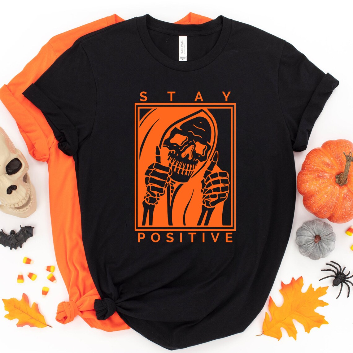 Skull Stay Positive Stay Positive Skeleton Shirt Skeleton - Etsy