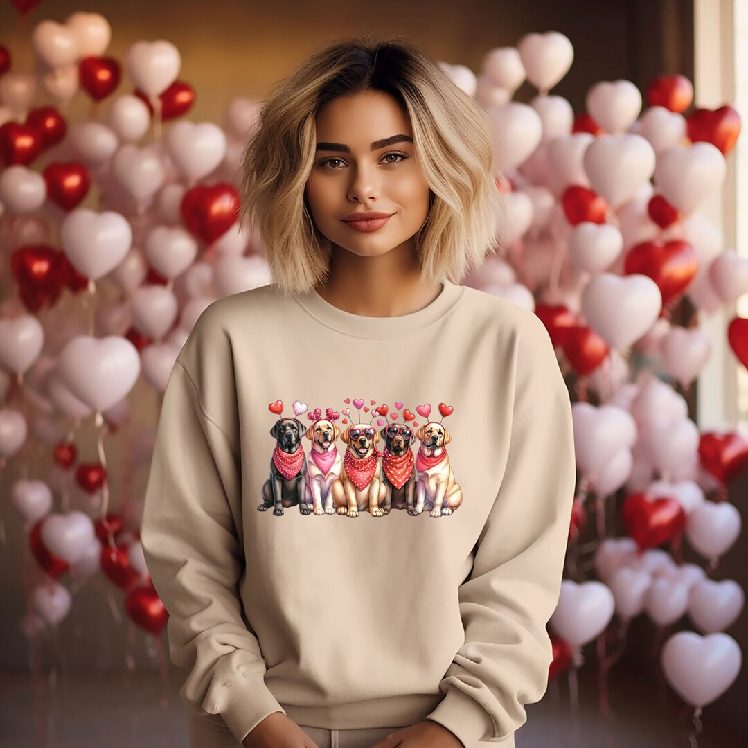Valentines Dogs Sweatshirt, Dog Lover Sweater, Womens Valentines ...
