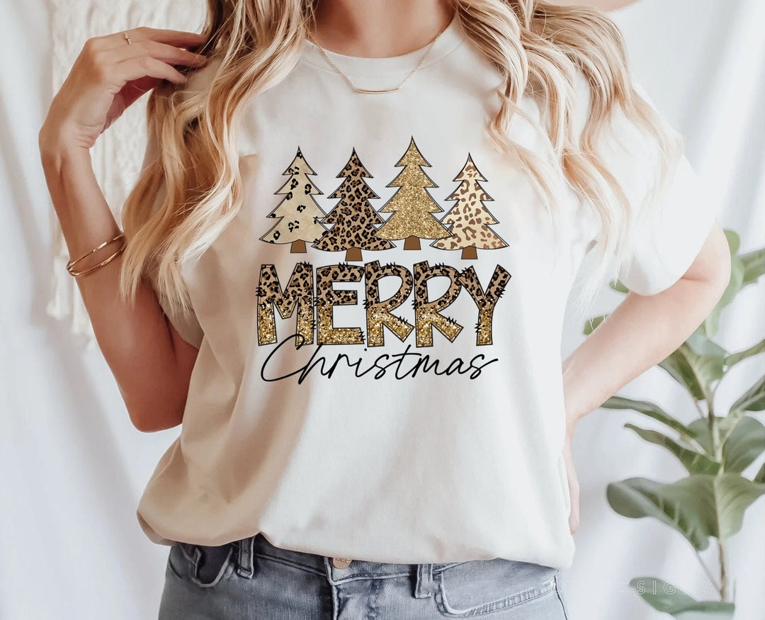 Leopard Christmas Shirt, Merry Christmas Shirt,leopard Christmas Tree ...