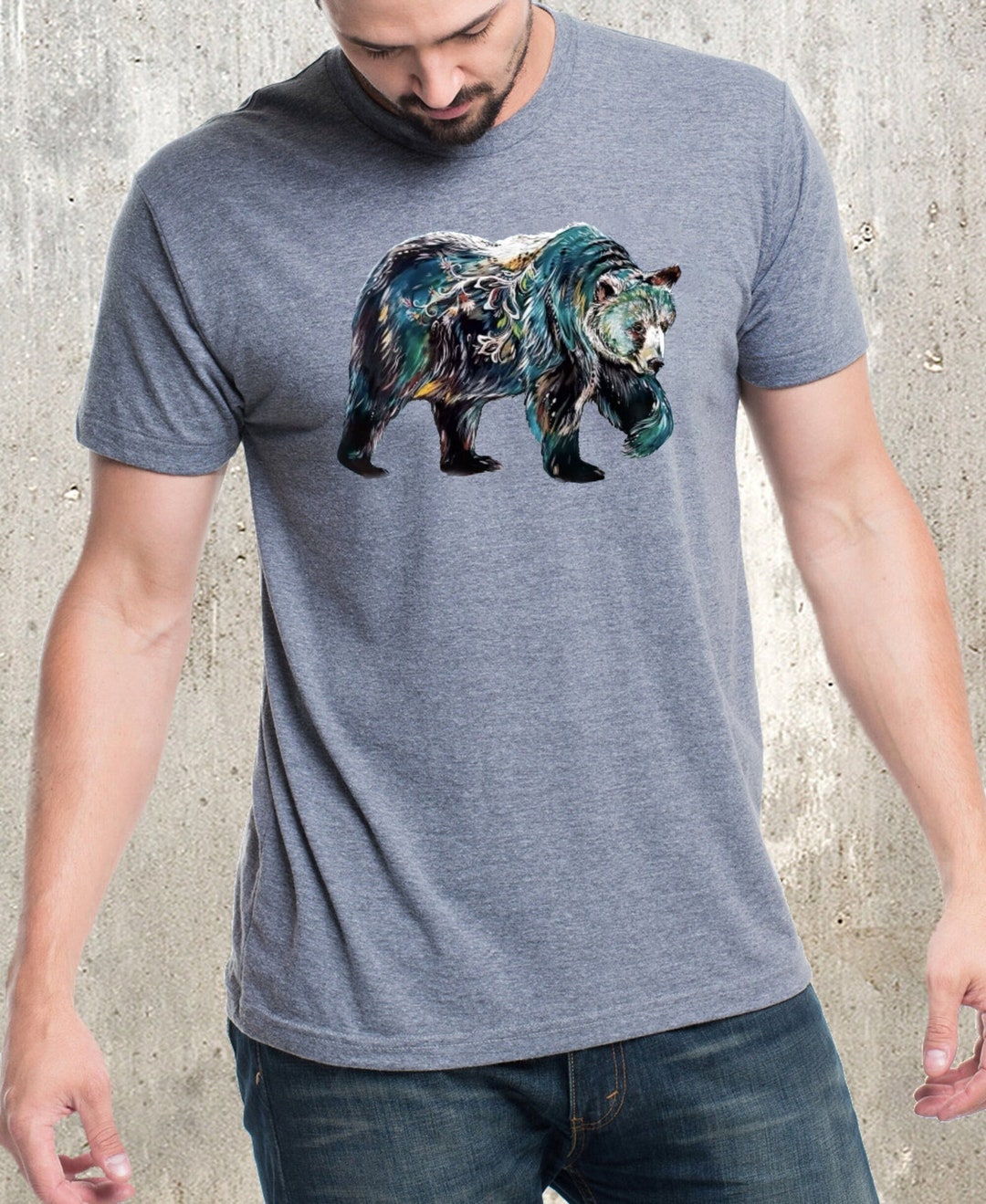 Bear Shirt, Bear T-shirt, Men's Bear Shirt, Men's Graphic Tee, Bear ...