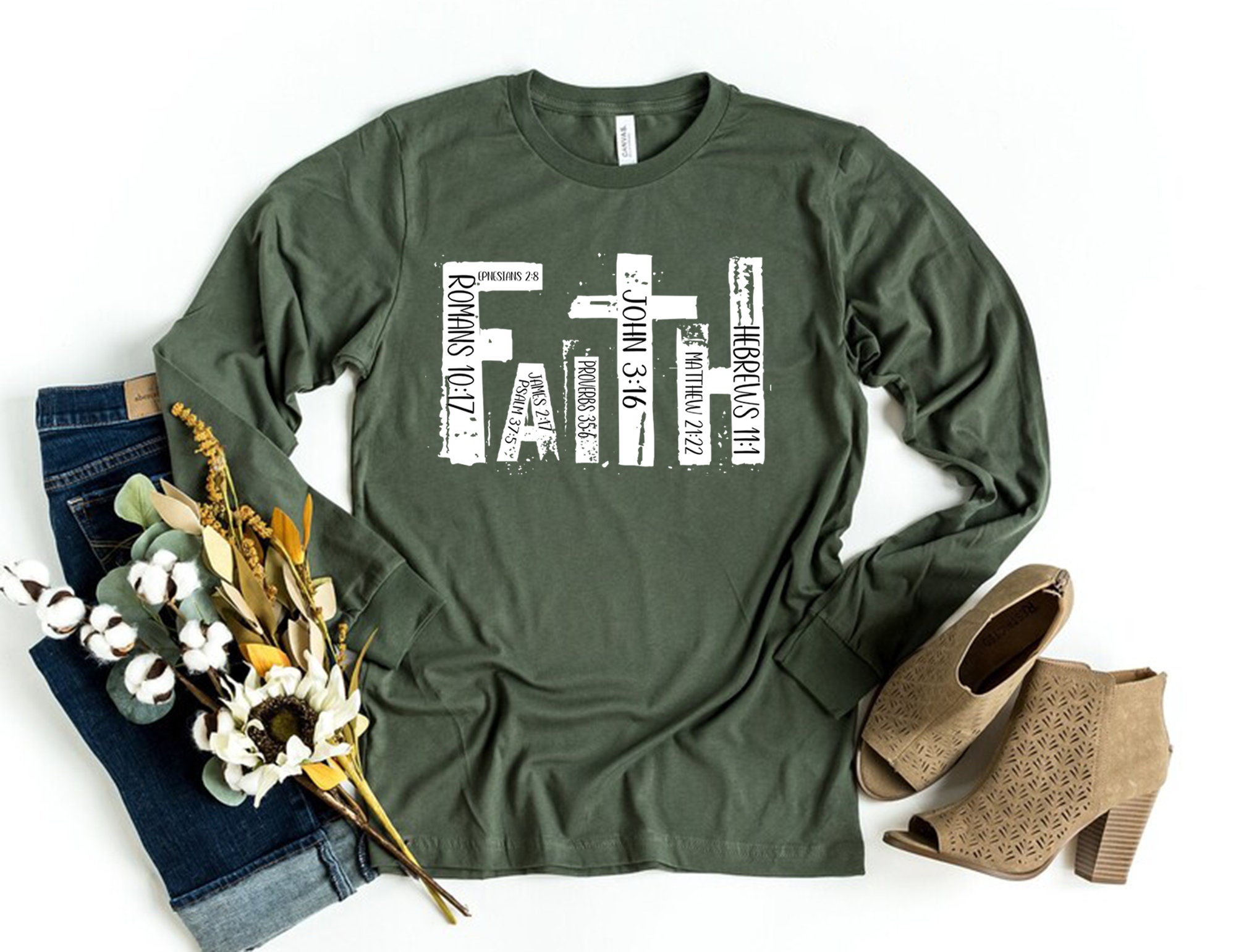 Christian Shirt, Bible Verse T-shirt, Religious Outfit, Retro Faith T ...