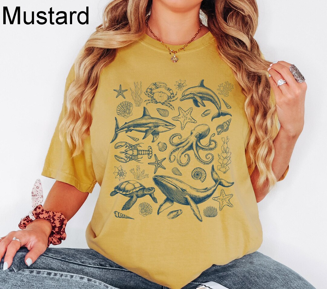 Comfort Colors® Sea Animals 90s Vintage Style T-shirt, Y2k Ocean Shirt ...