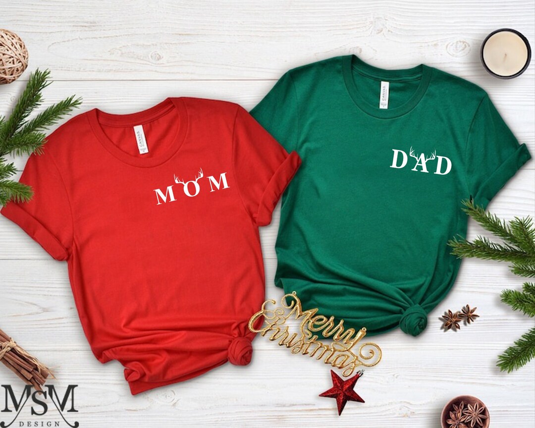 Mom Dad Christmas Shirts, Family Christmas Shirts, Dad First Christmas ...