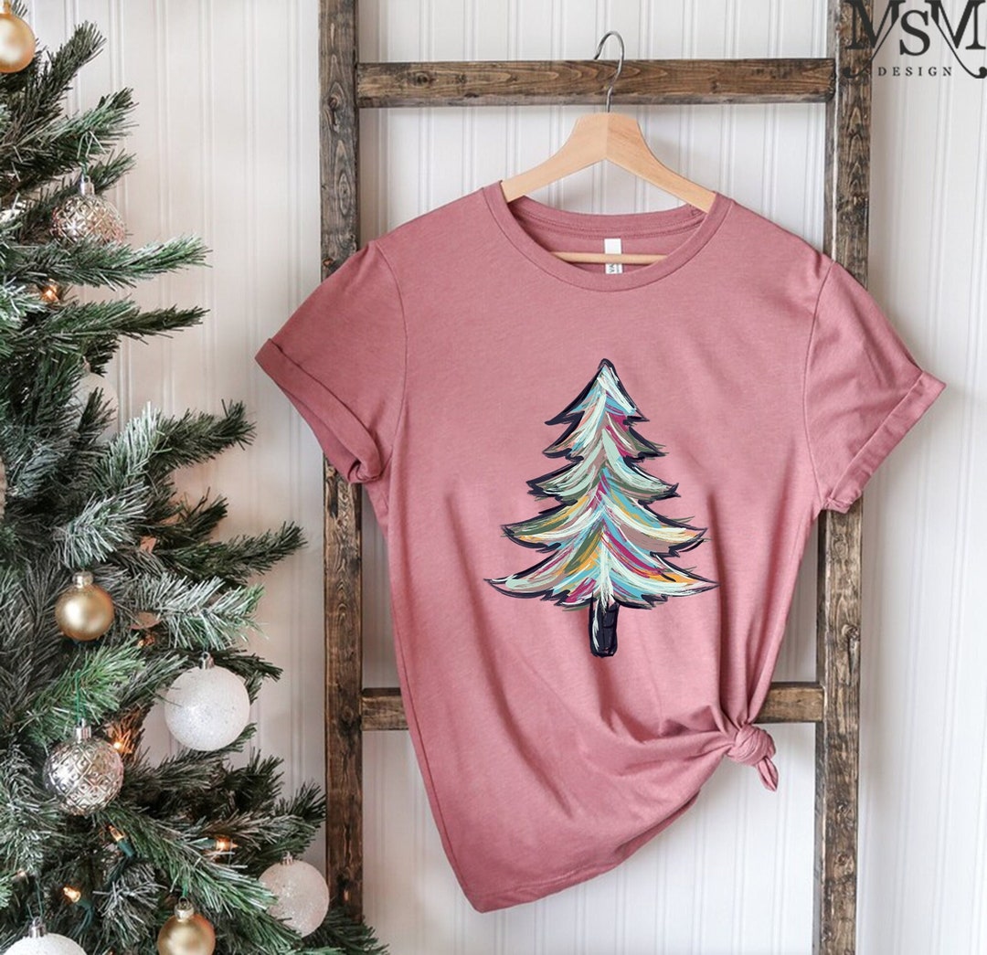 Watercolor Tree T-shirt, Colorful Pine Tree Shirt, Watercolor Pine Tree ...
