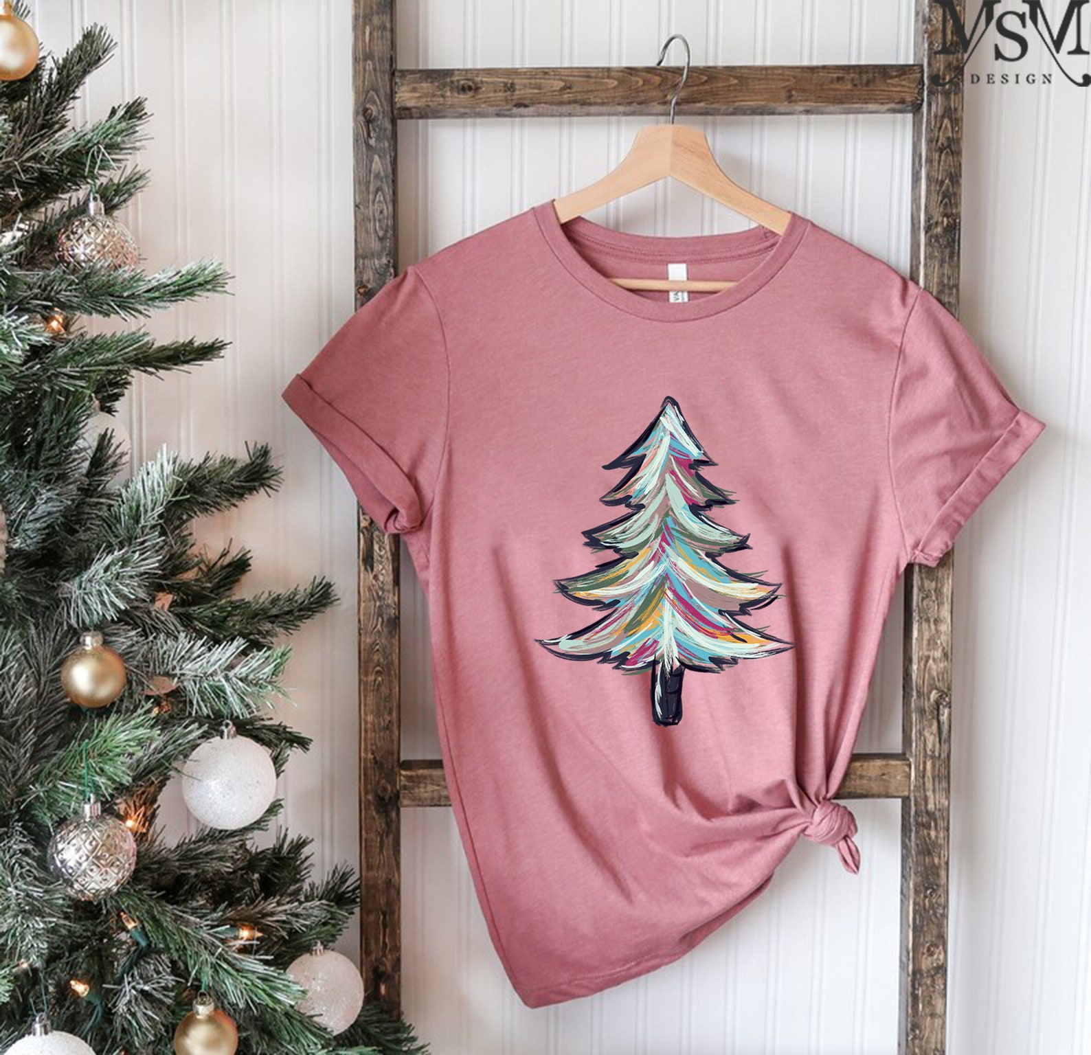 Distressed Christmas Tree, Cute Winter Christmas Shirt, Grungy Tree ...