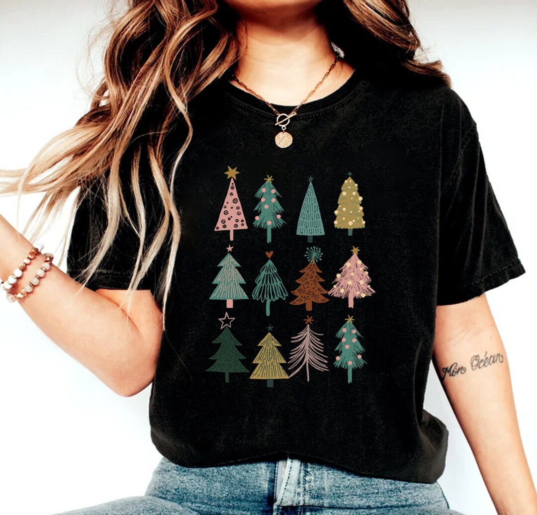 Christmas Trees Shirt, Christmas Shirts for Women, Christmas Tee, Merry ...