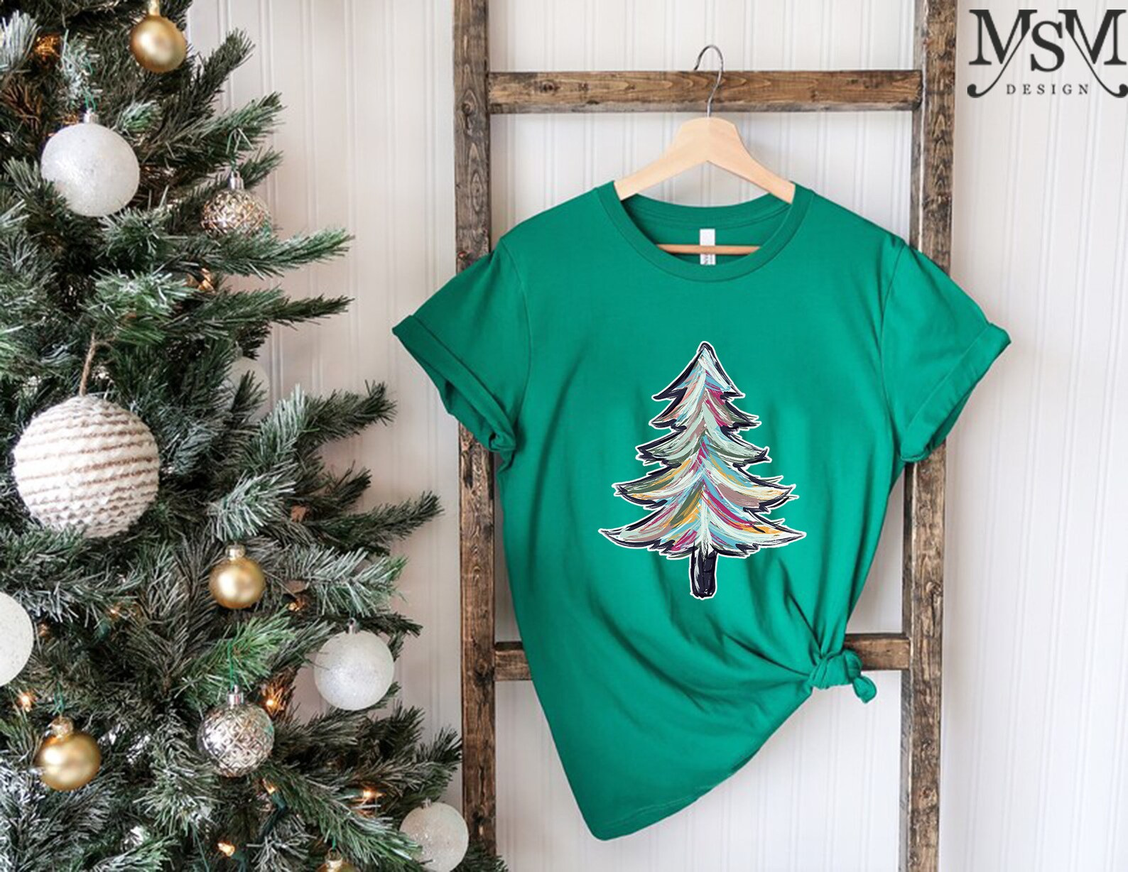 Distressed Christmas Tree, Cute Winter Christmas Shirt, Grungy Tree ...