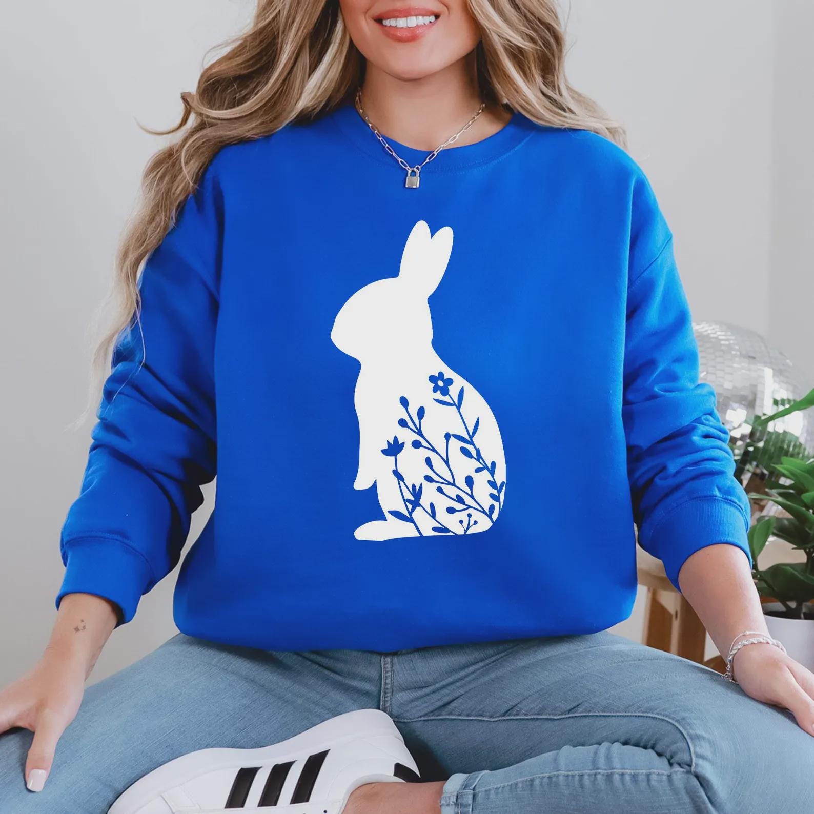 Floral Rabbit Shirt, Bunny Shirt, Easter Shirt, Nature Lover, Rabbit ...