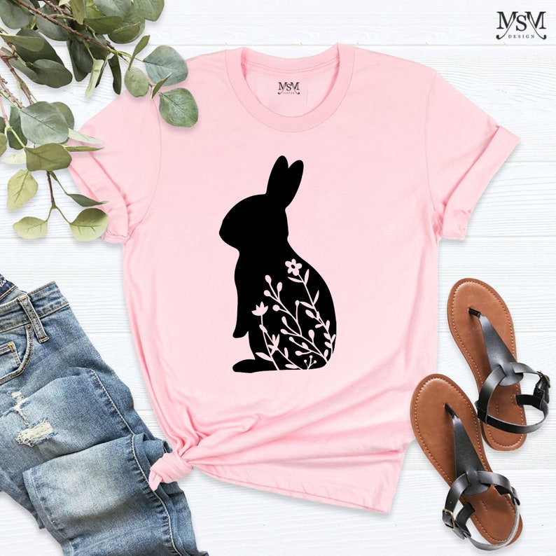 Floral Rabbit Shirt Bunny Shirt Easter Shirt Nature Lover - Etsy