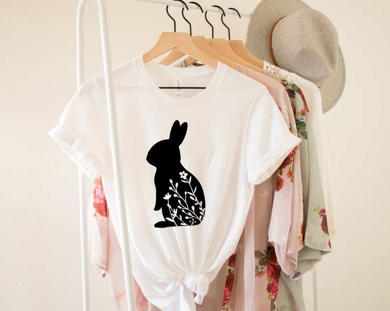 Floral Rabbit Shirt Bunny Shirt Easter Shirt Nature Lover - Etsy