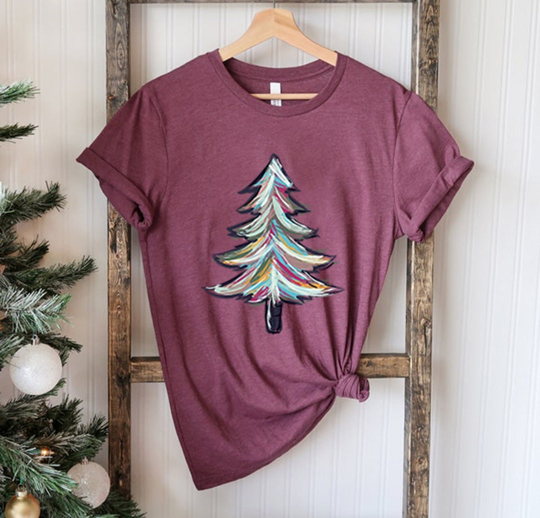 Distressed Christmas Tree, Cute Winter Christmas Shirt, Grungy Tree ...