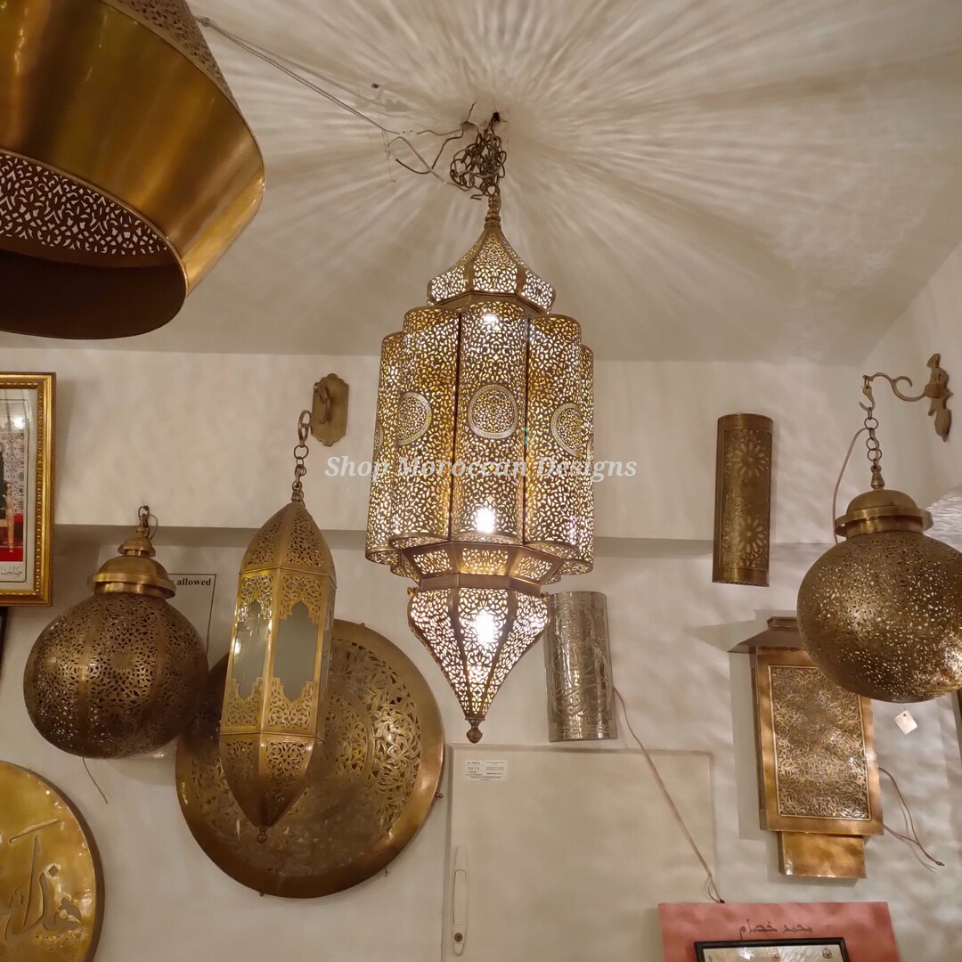 Moroccan Pendant Light | Moroccan Lights, Moroccan Brass Lamp, Moroccan ...