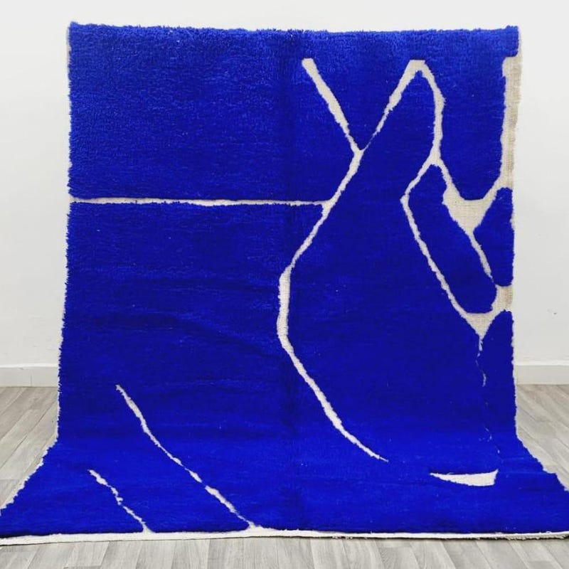 Blue Rug - Etsy