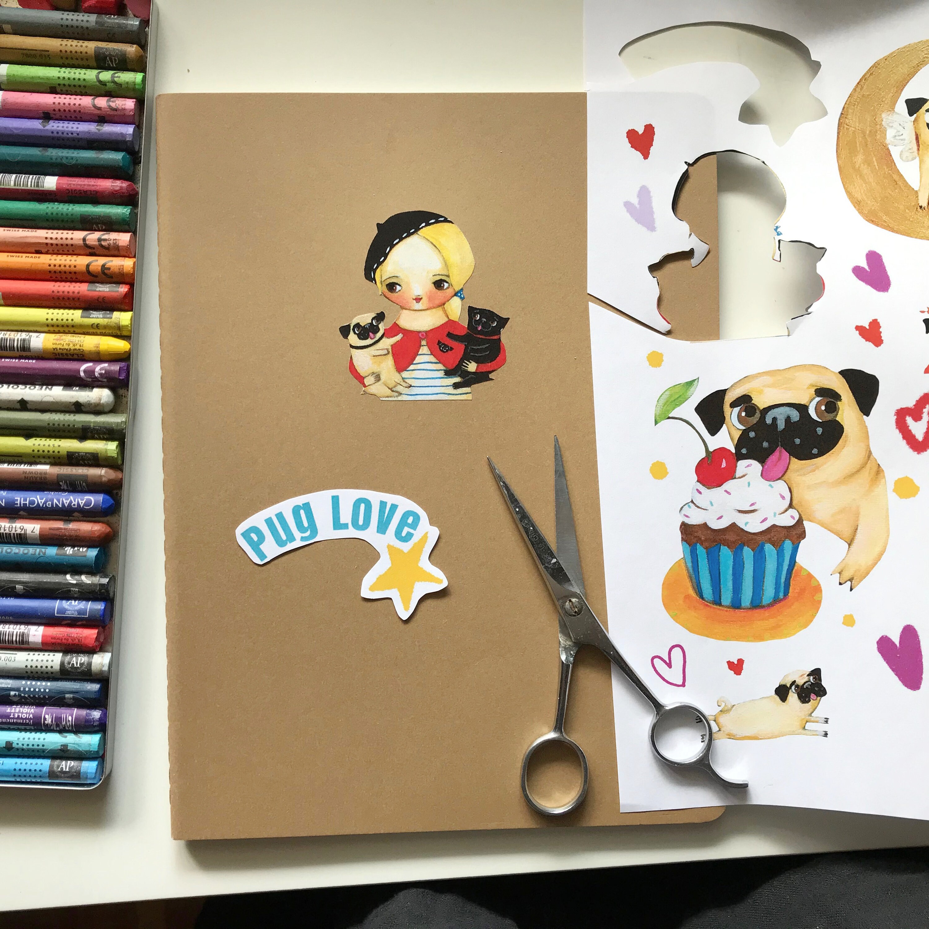 Instant Download Pug Dogs COLLAGE SHEET DOWNLOAD for Scrapbooking and ...