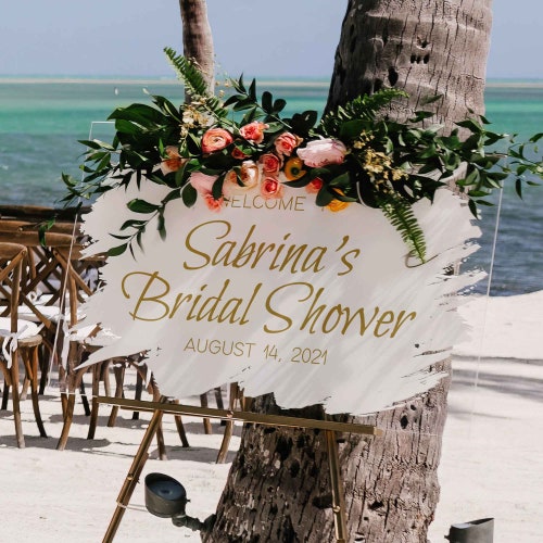 Bridal Shower Welcome Sign Acrylic Welcome Sign Brushed Back - Etsy