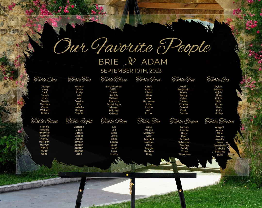 Seating Chart, Find Your Seat Sign, Acrylic Custom Seating Chart ...