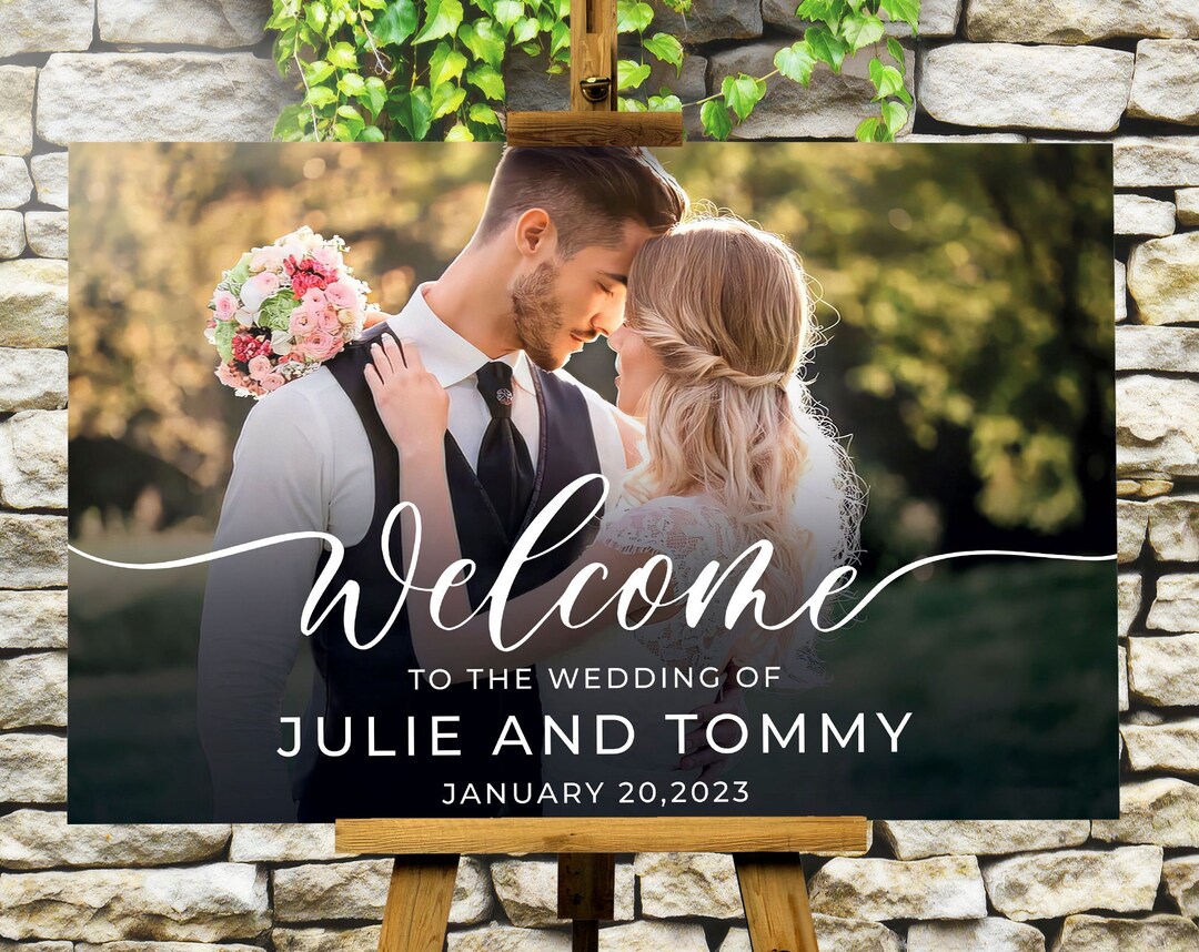 Photo Welcome Sign, Wedding Welcome Sign, Custom Acrylic Sign ...