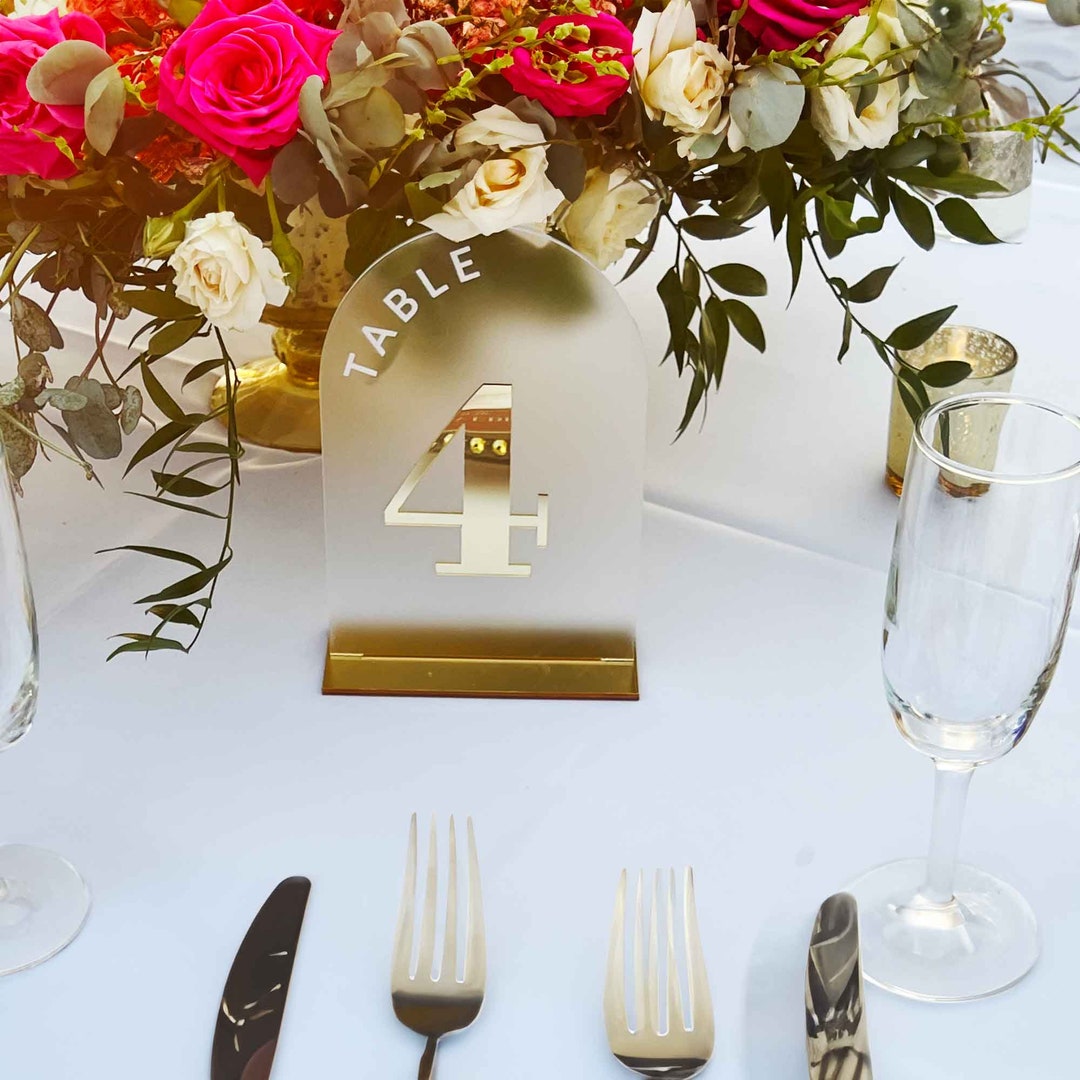 Gold Mirror Acrylic Table Numbers! Perfect for Charming Table Decor ...