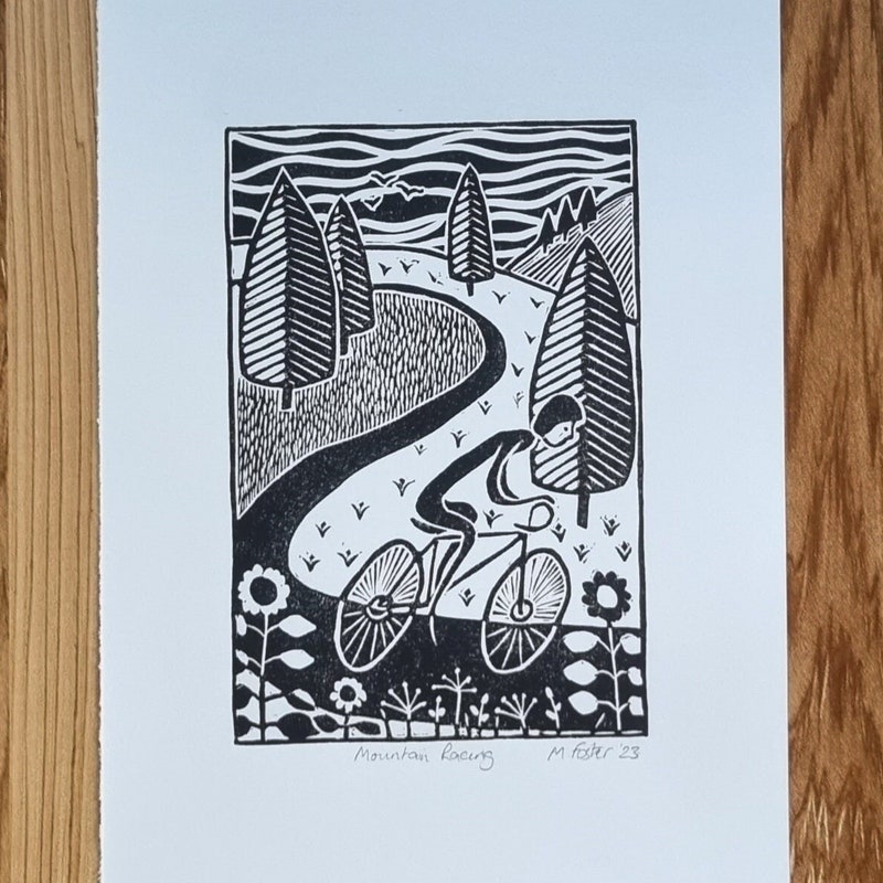 Mountain Linocut - Etsy
