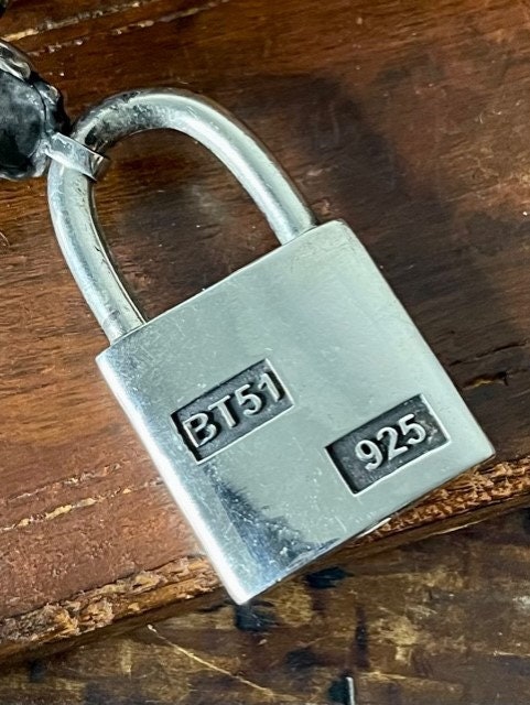 Heavy 80s Biker Skull 110G Richard Erker Sterling Silver Skull PADLOCK ...