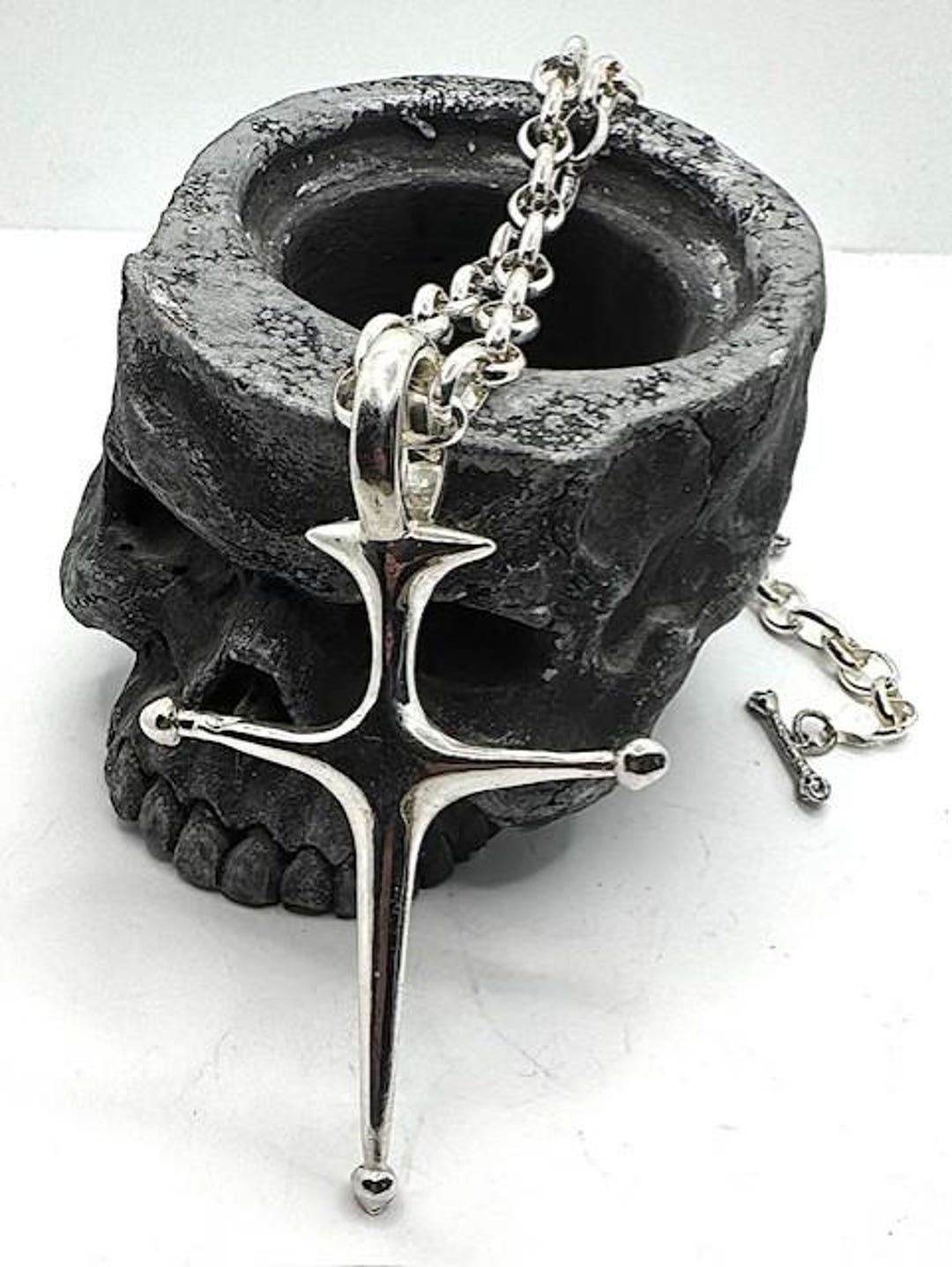 Richard Erker Vintage 1980s 87G Sterling Silver MODERNIST Cross 23 ...