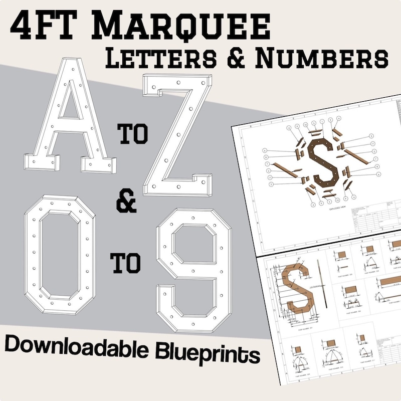 Marquee Letters Svg for Laser - Etsy