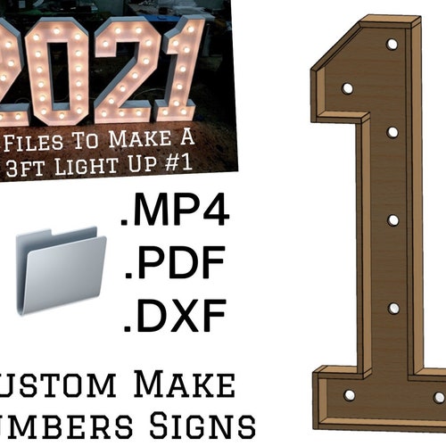 4ft Marquee Number 1 Build Plans for Wood/ply/mdf/plastic - Etsy