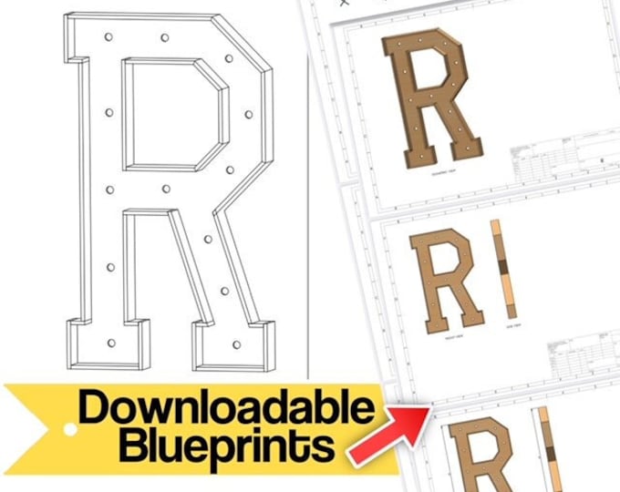4ft Letter R Build Plans & Blueprints Digital Template - Etsy