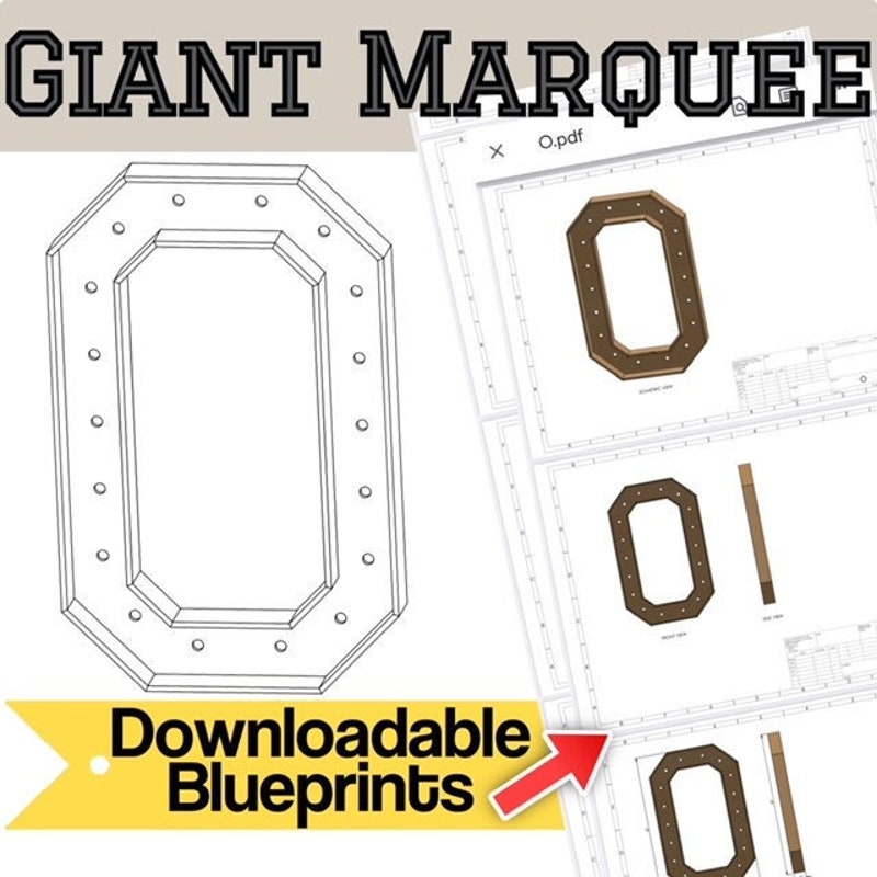 Marquee Letter Blueprint Template - Etsy