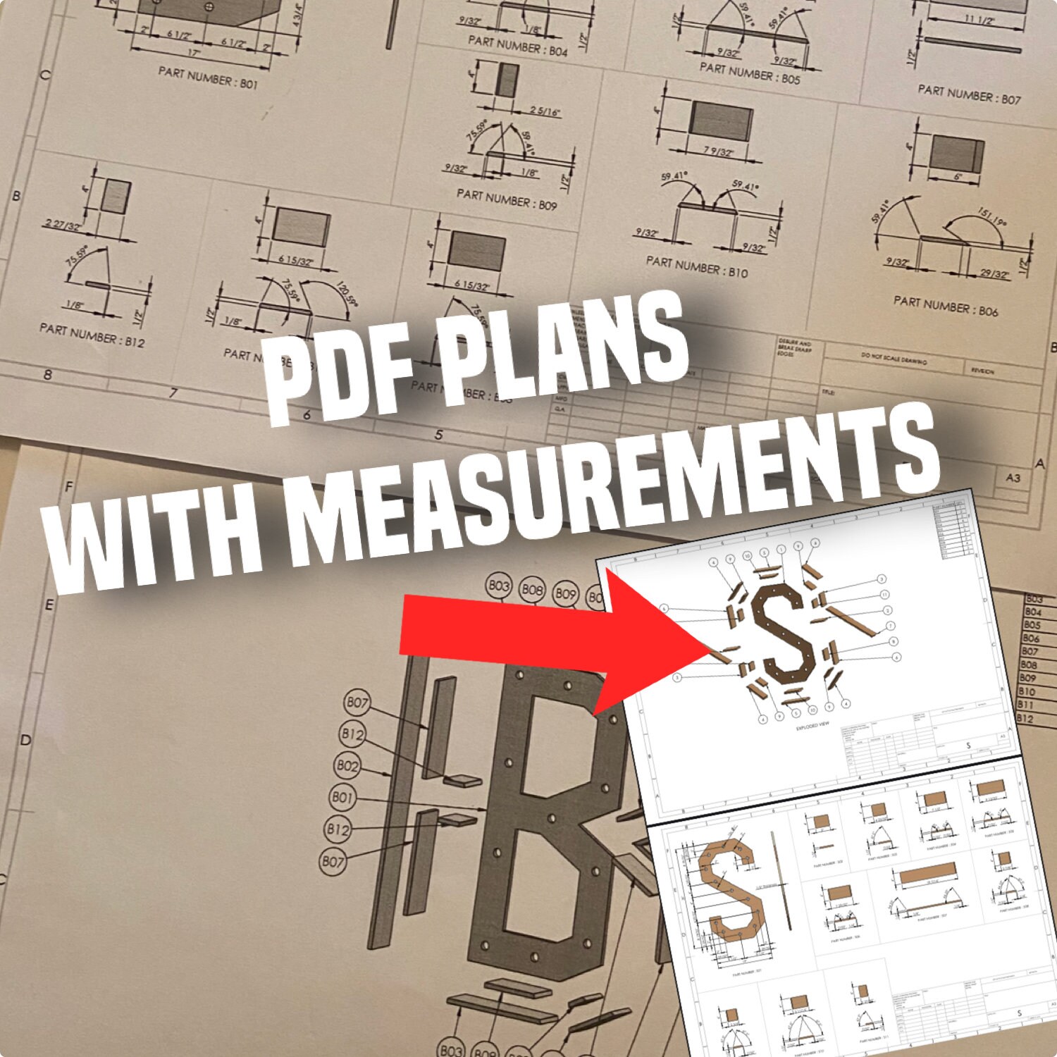 3ft - Letter E - Marquee Build Plans & Blueprints - Digital Template ...