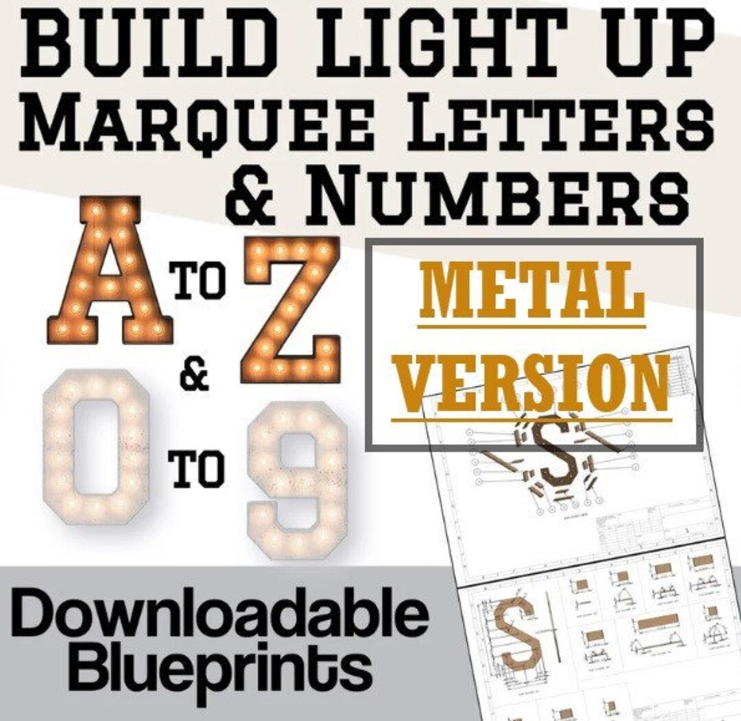 New: 3ft Build Marquee Letters (A-Z & 0-9) DIY Metal File Package ...