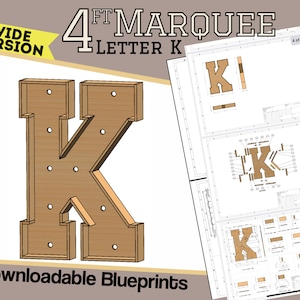 4ft Wide Version - Letter K - Build Plans & Blueprints - Digital ...