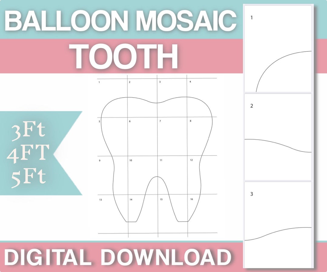 3ft, 4ft, 5ft - Mosaic Tooth - Two Different Styles - Fill With ...