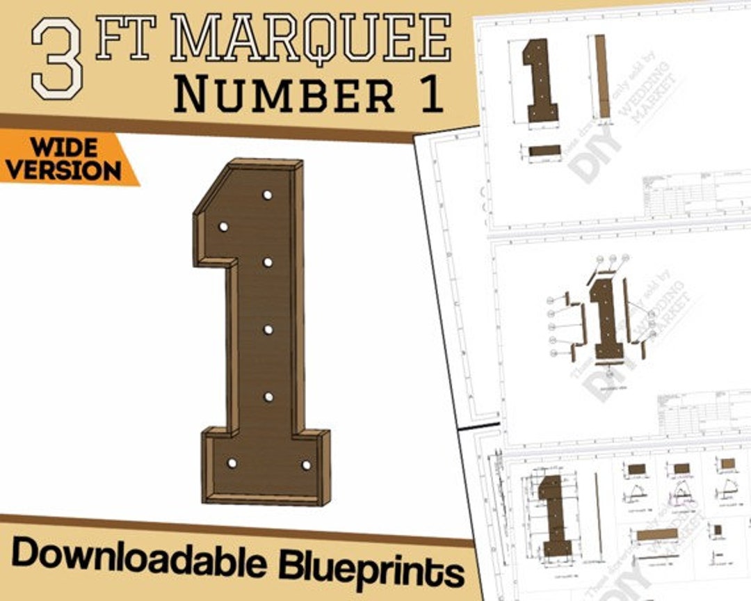 3ft Wide Version - Marquee Number 1 - Build Plans for Wood/ply/mdf ...