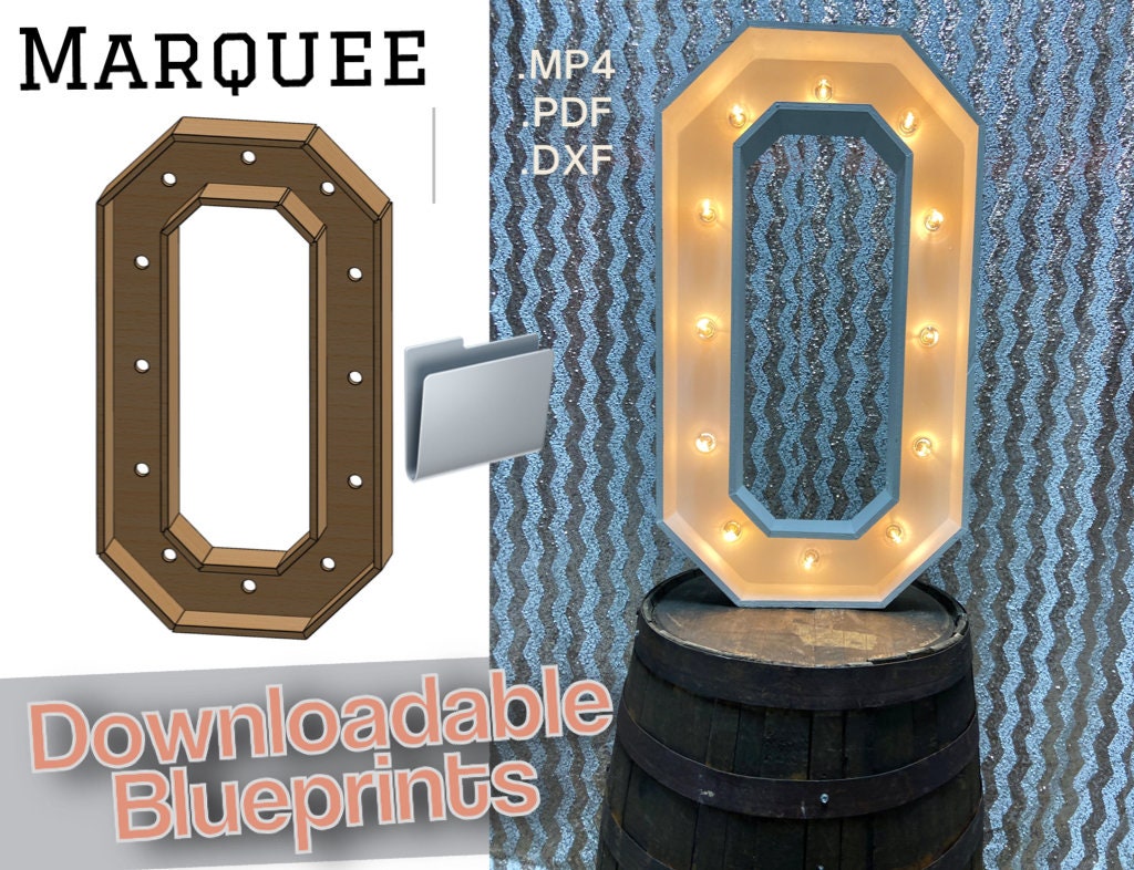 3ft Letter O Marquee Build Plans Digital Template for - Etsy