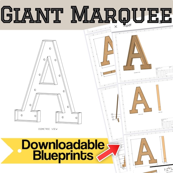 4ft Letter A Build Plans & Blueprints Digital Template | Etsy Canada