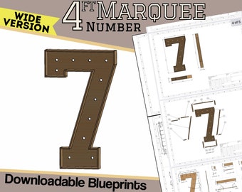 4ft Wide Version Number 5 Marquee Letter Build Plans & Blueprints Svg ...