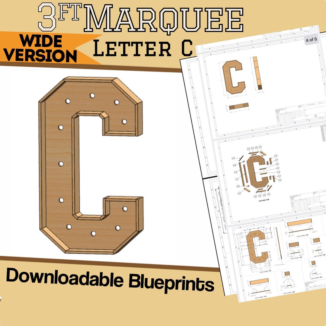 3ft - Letter C Wide Version- Build Plans & Blueprints - Digital ...