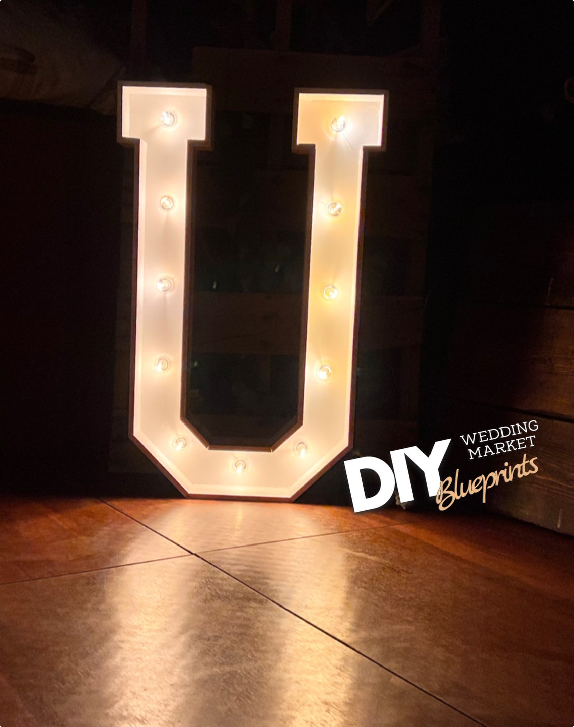 3ft Letter U Marquee Build Plans & Blueprint Digital | Etsy