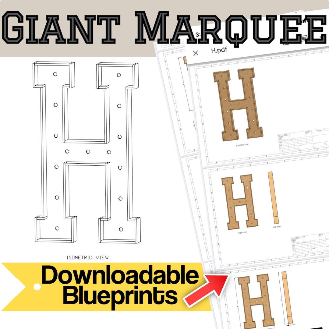 4ft - Letter H - Build Plans & Blueprints - Digital Template for Wood ...